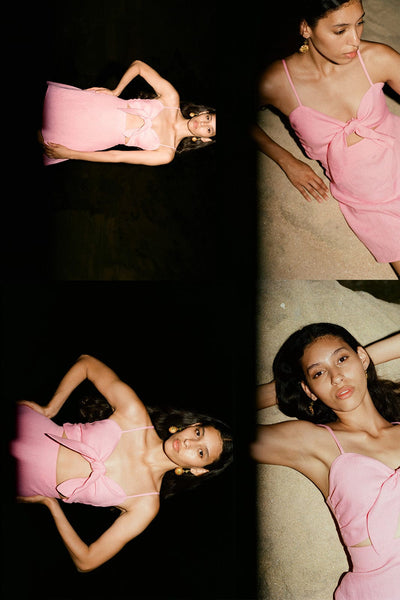 The Gabriella Mini Dress in bubblegum pink – Gather&See